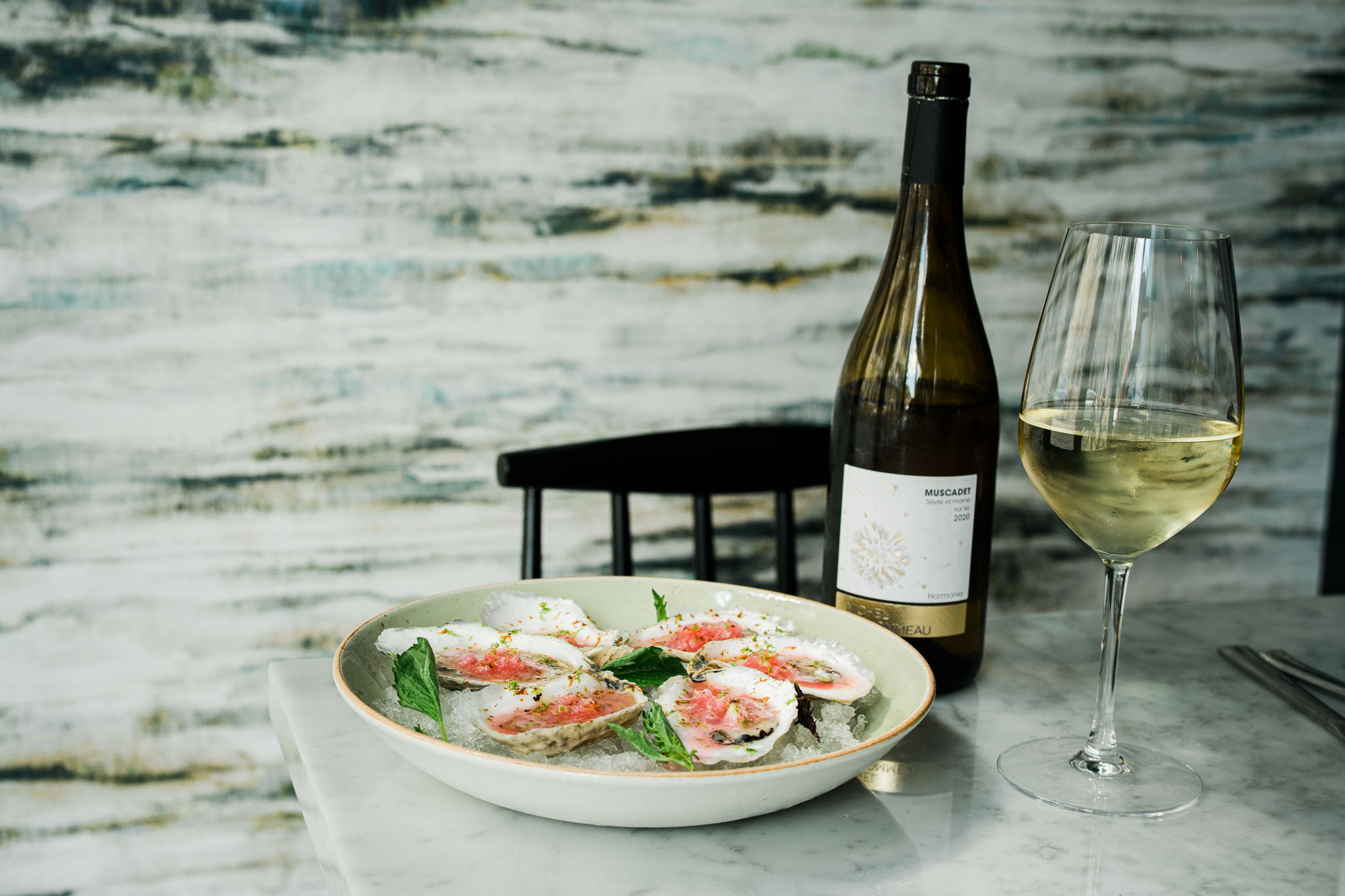 Can’t-Miss Dish: Unicorn Oysters with Rhubarb Granita at Moëca · Boston ...